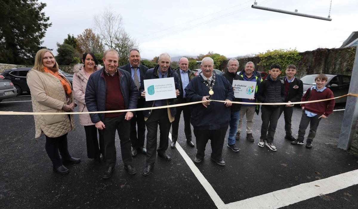 Delight as new car park is opened in Carlow village - Carlow Live